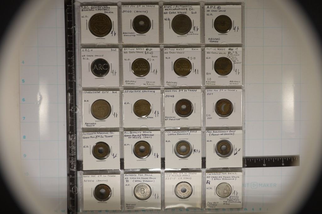 20 ASSORTED METAL ARCADE / AMUSEMENT PARK TOKENS