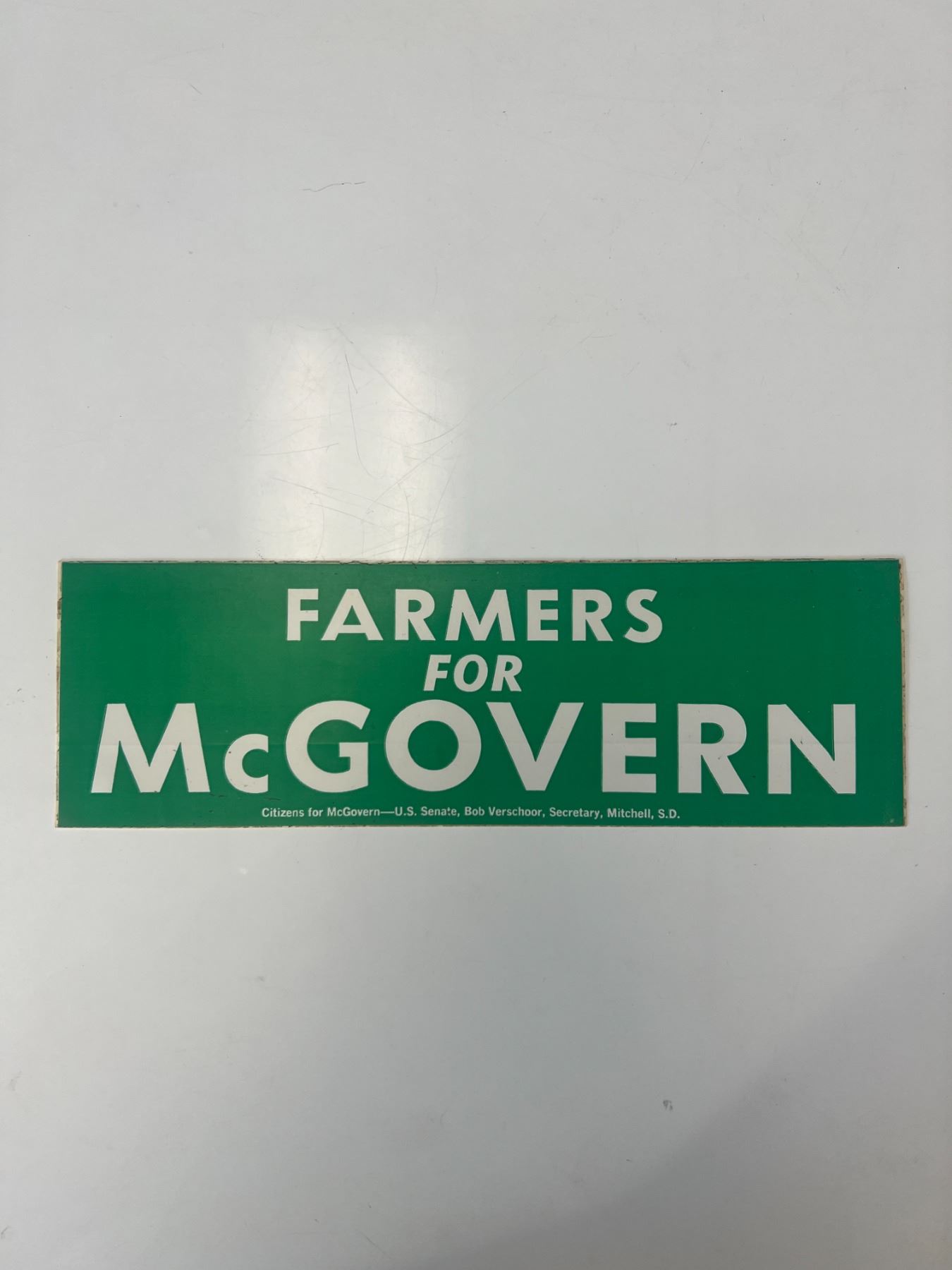 Farmers for McGovern campaign bumper sticker