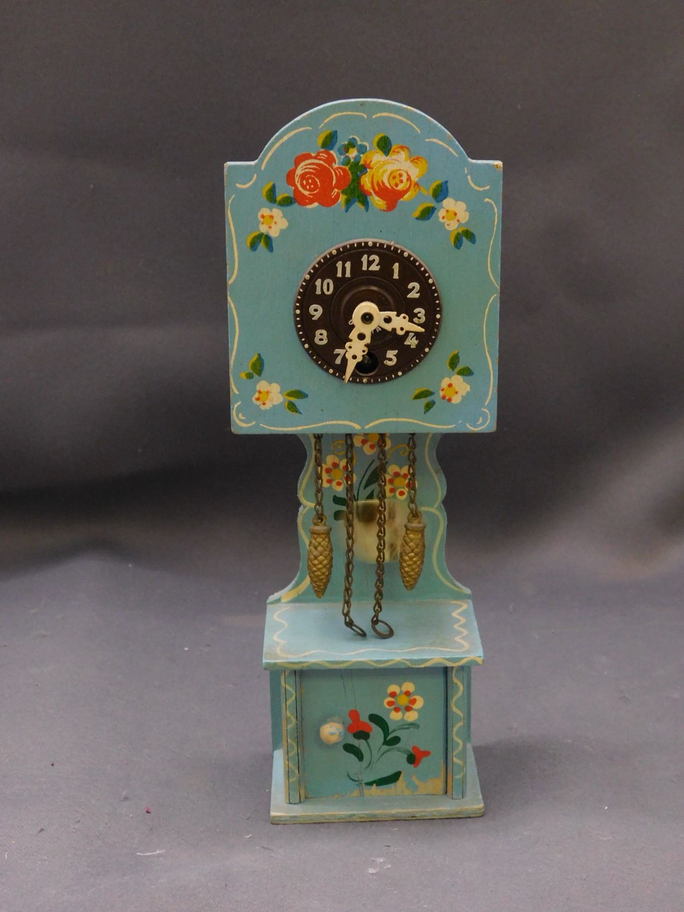 Vintage Mini Grandfather Clock Wooden, Mechanical Aqua, Pendulum Clock ...