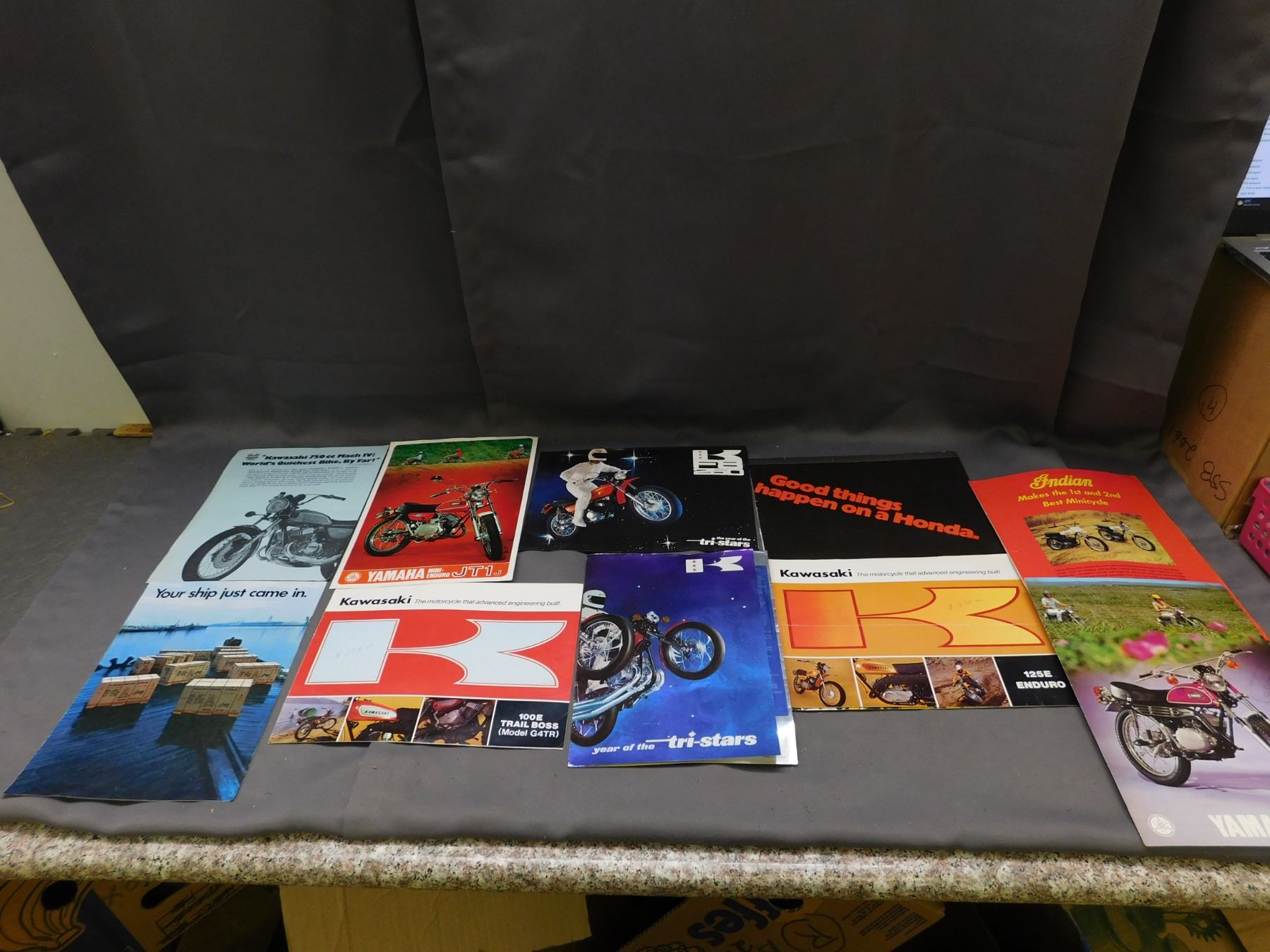 Lot of 10 Vintage Motorcycle Brochures