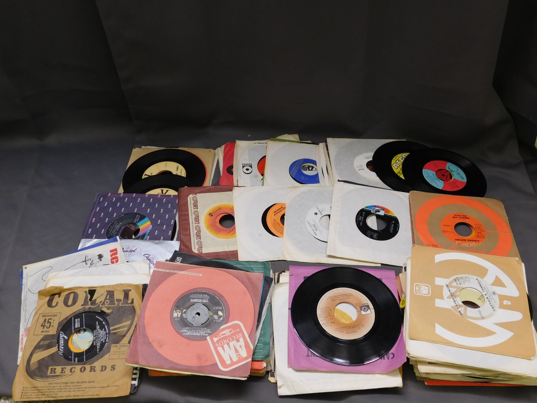 Lot of 100+ 45s Records Assorted Genres 50s 60s 70s