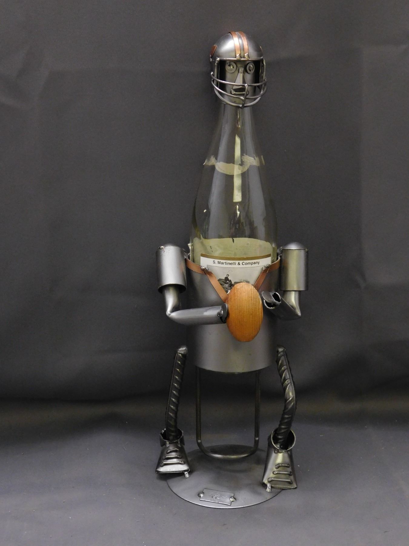 H&K Metalcraft Football Player Wine Bottle Holder