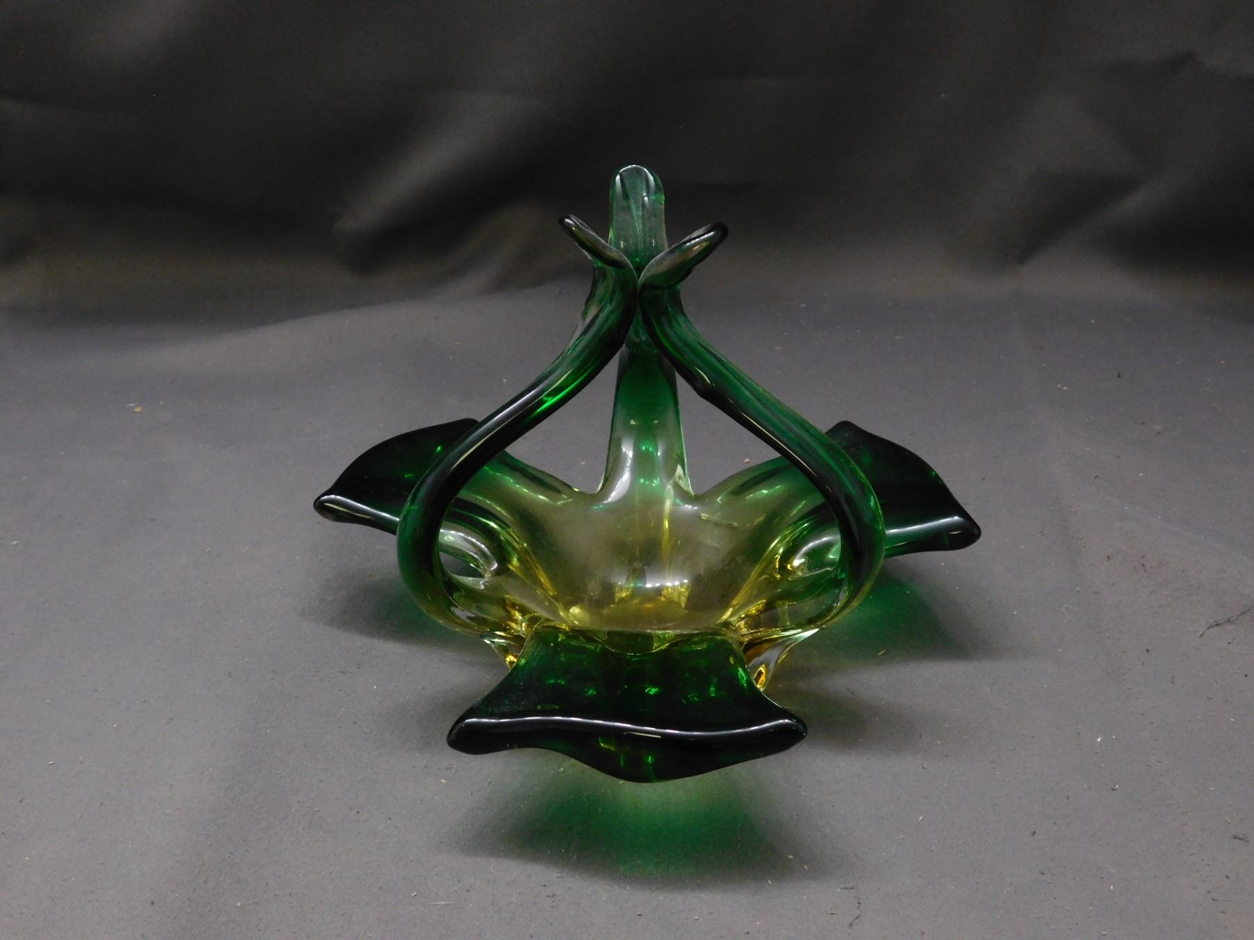 Vintage MCM Art Glass Blown Glass Centerpiece Tray Dish
