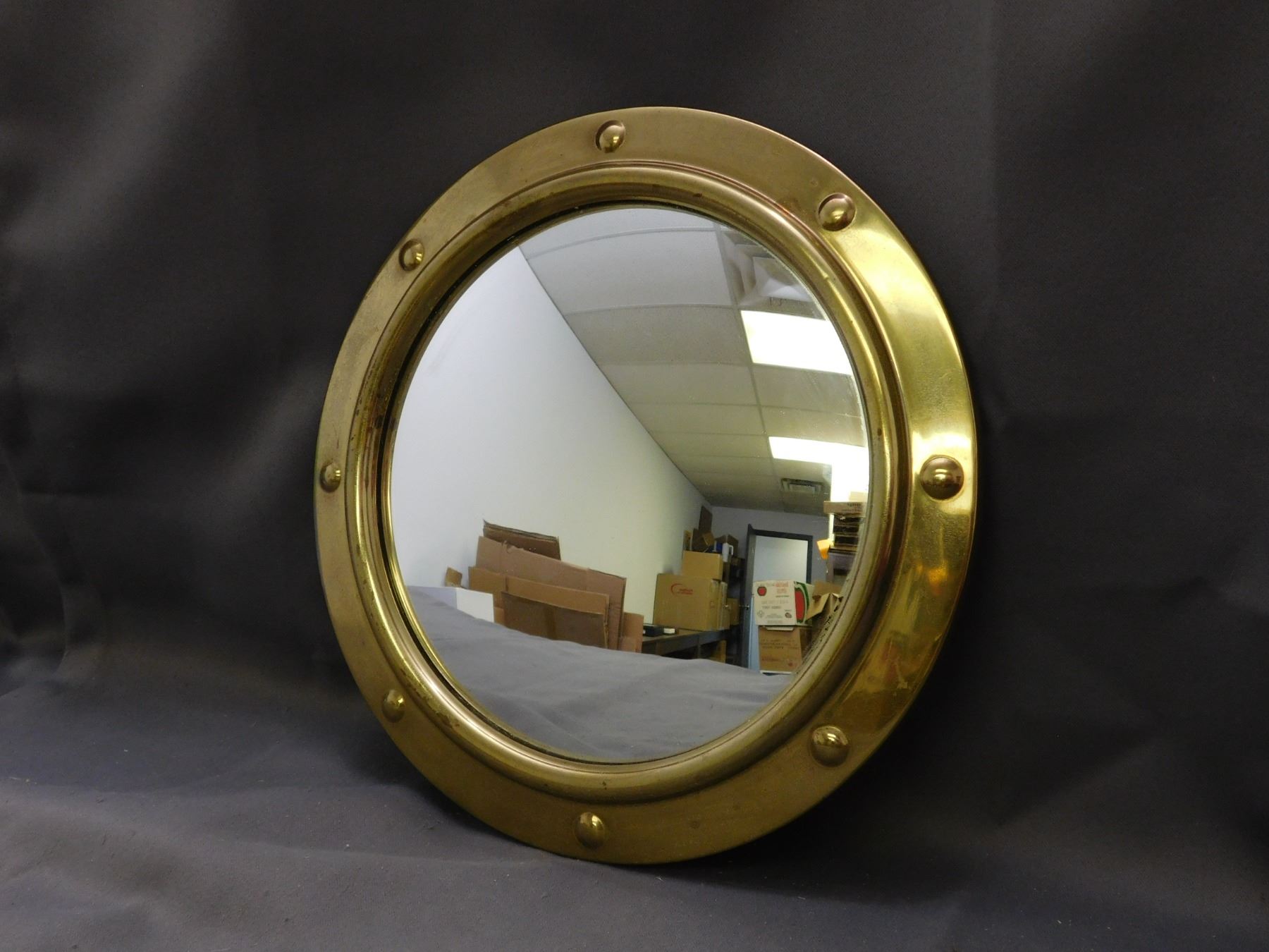 Peerage Port Hole Mirror 12" Brass Tone