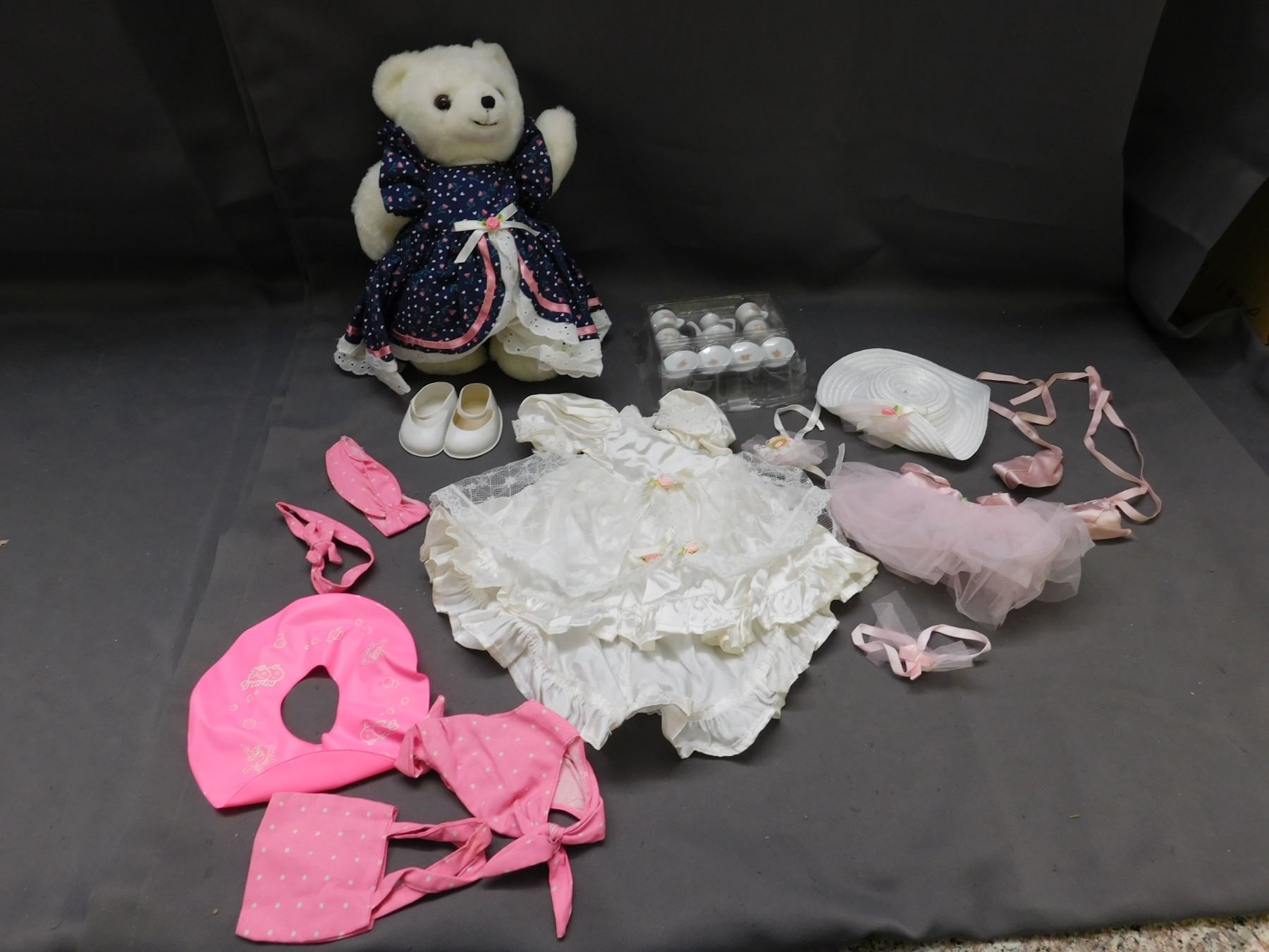Vintage Imagination Bear with Outfits & Tea Set