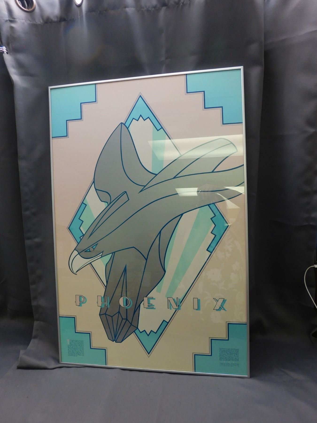 Framed "Phoenix" Poster Lithograph by Lynn Beda 2ft x 3ft