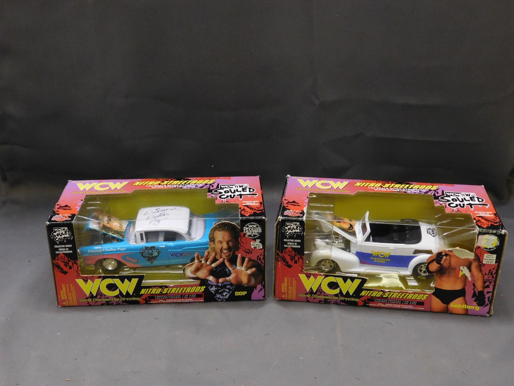 Lot of 2 1/24 Diecast WCW Wrestling Cars Nitro-Streetcars Souled Cut