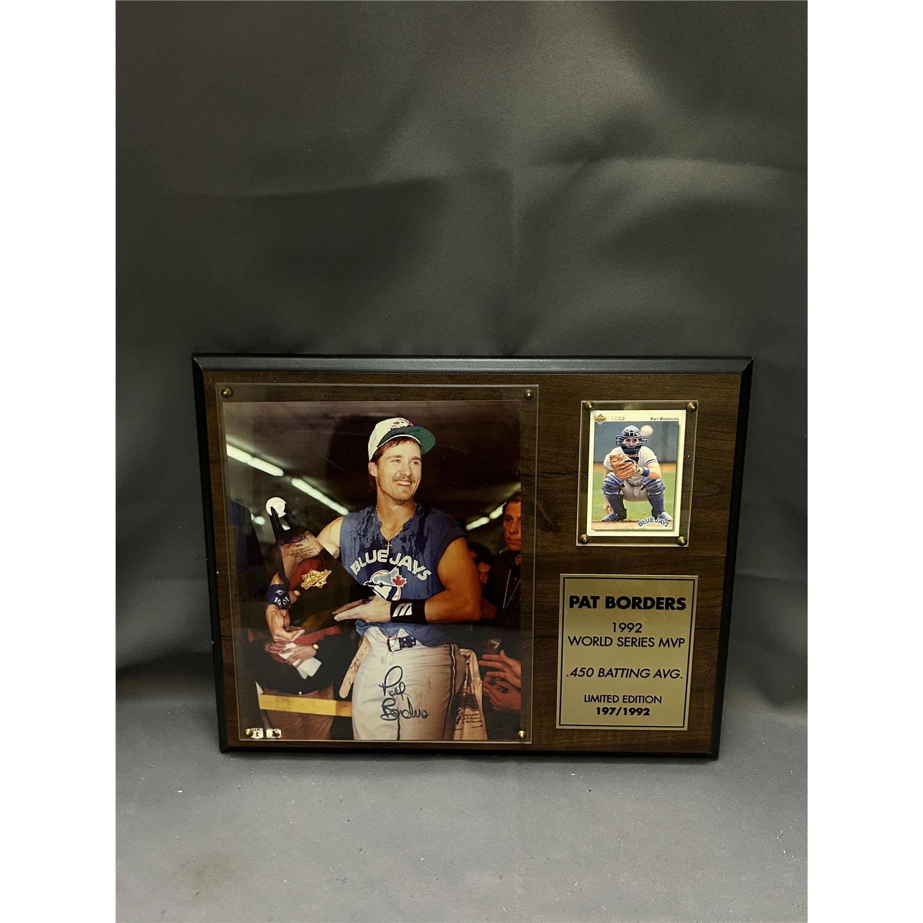 Pat Borders 1991 World Series MVP Wall Plaque Signed Photo, Card ...