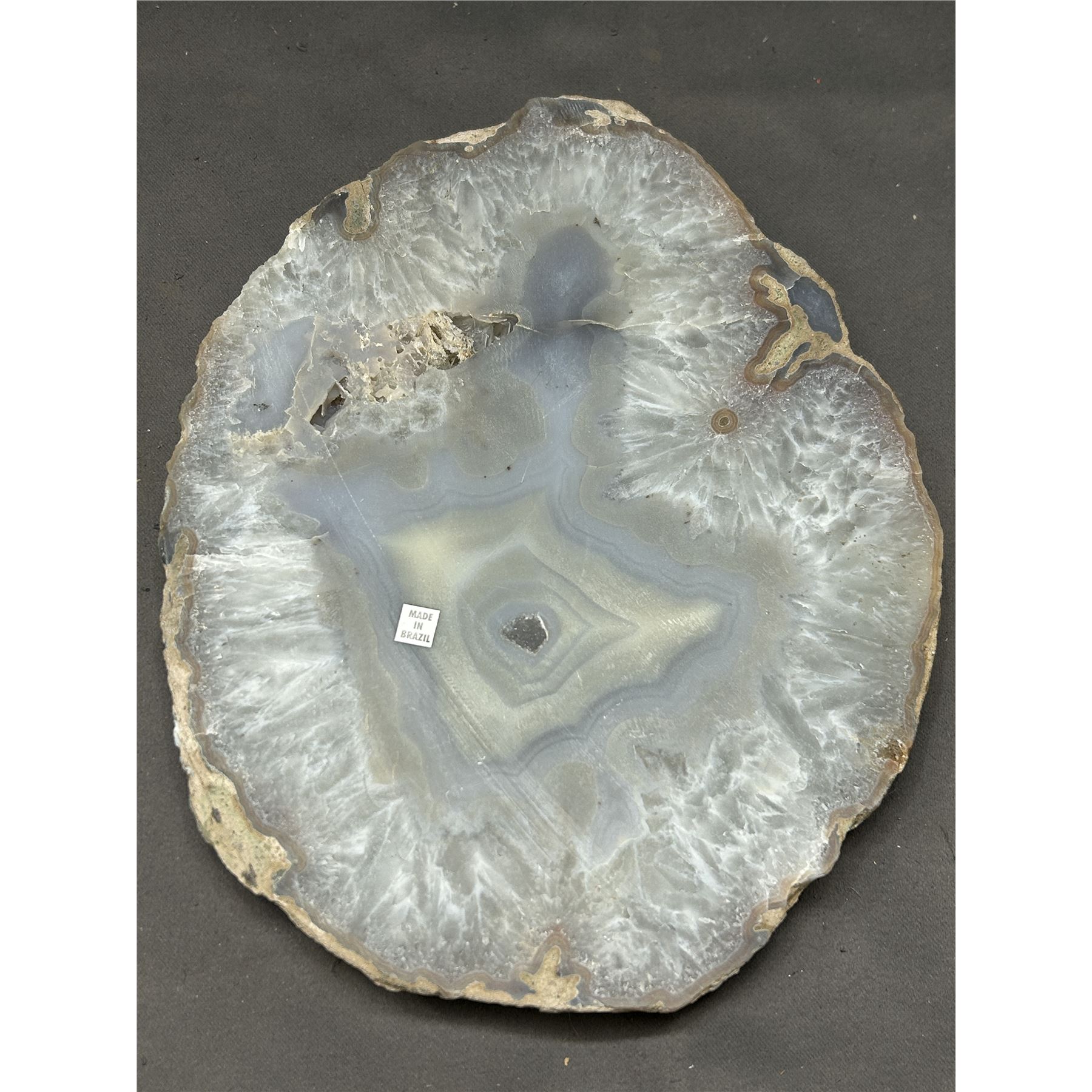 Geode Quartz? Agate? Slice Specimen 8x10