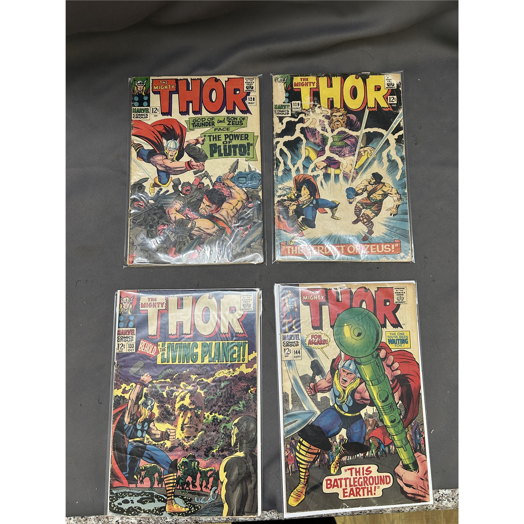 Thor 12c Vintage Comic Books #'s 128, 129, 133, 134 Marvel