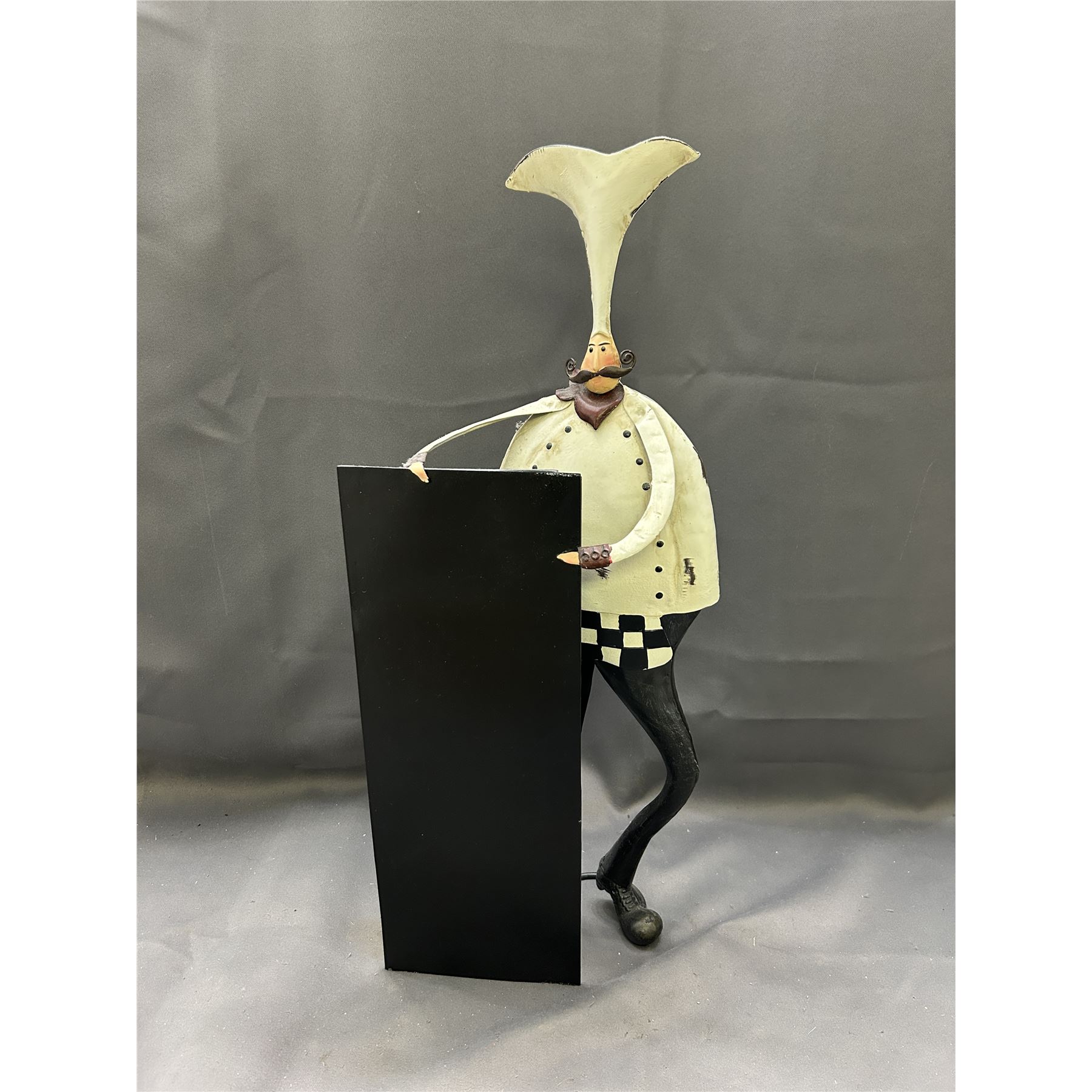 Metal Chef Sculpture Menu 22"