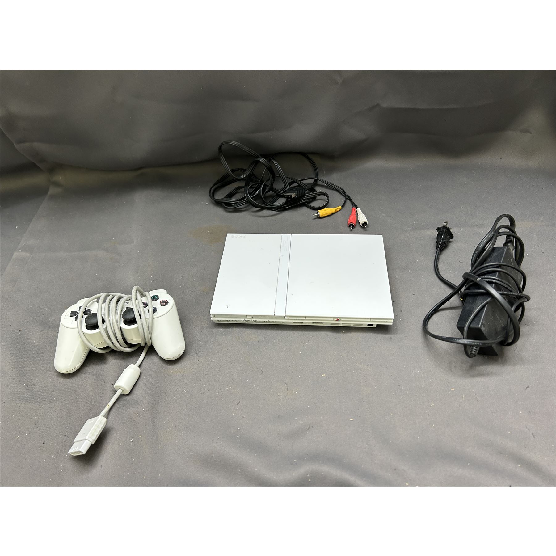 PS2 Slim White Console, Controller, AV and Power Bundle