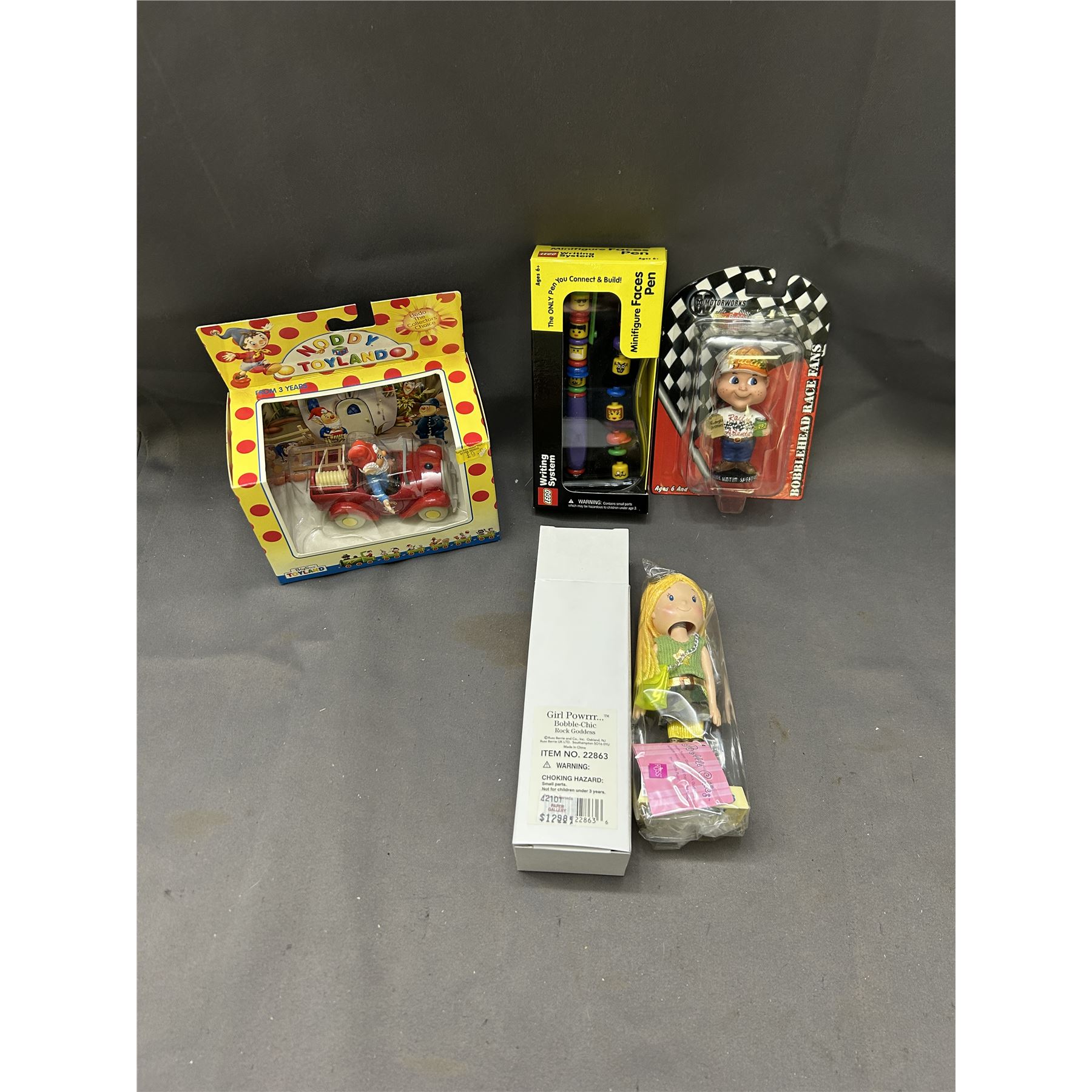 Lot of 4 Vintage NOS Toys Bobble-Chic, Bobblehead Race Fans, LEGO ...
