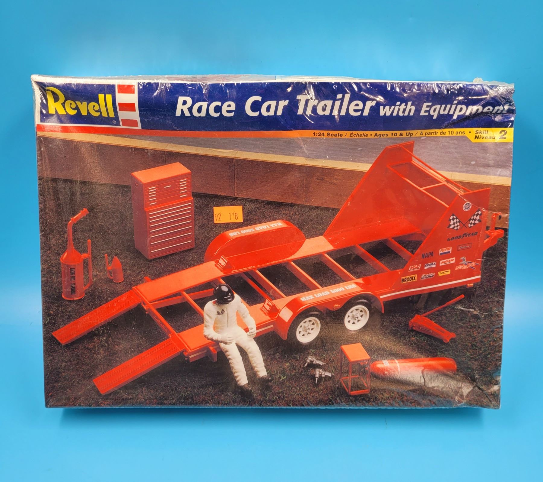Sealed Revell Race Car Trailer w/ Equipment 1:24 Scale Model Kit