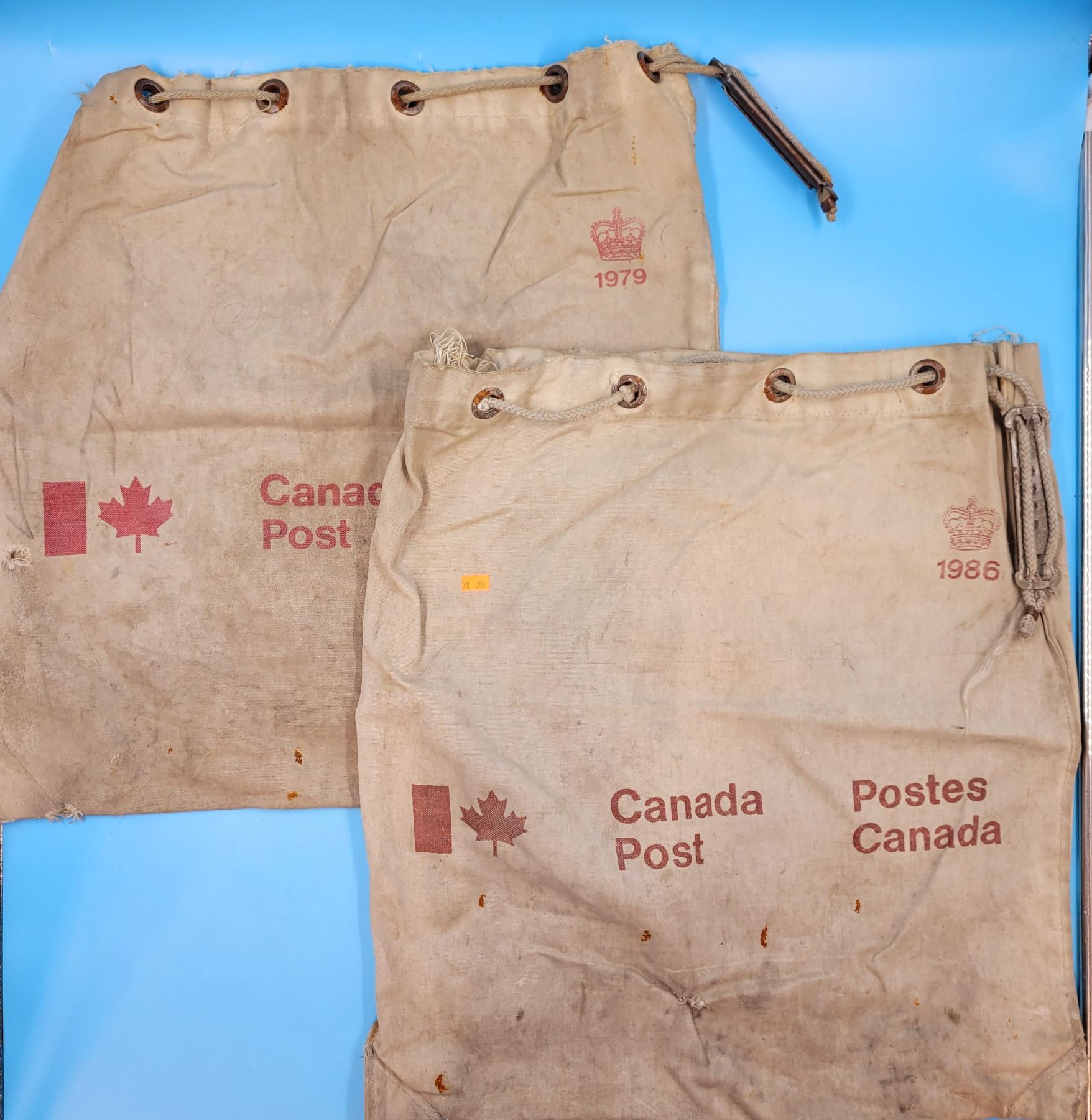 2 VTG Canvas Canada Post Mail Bags