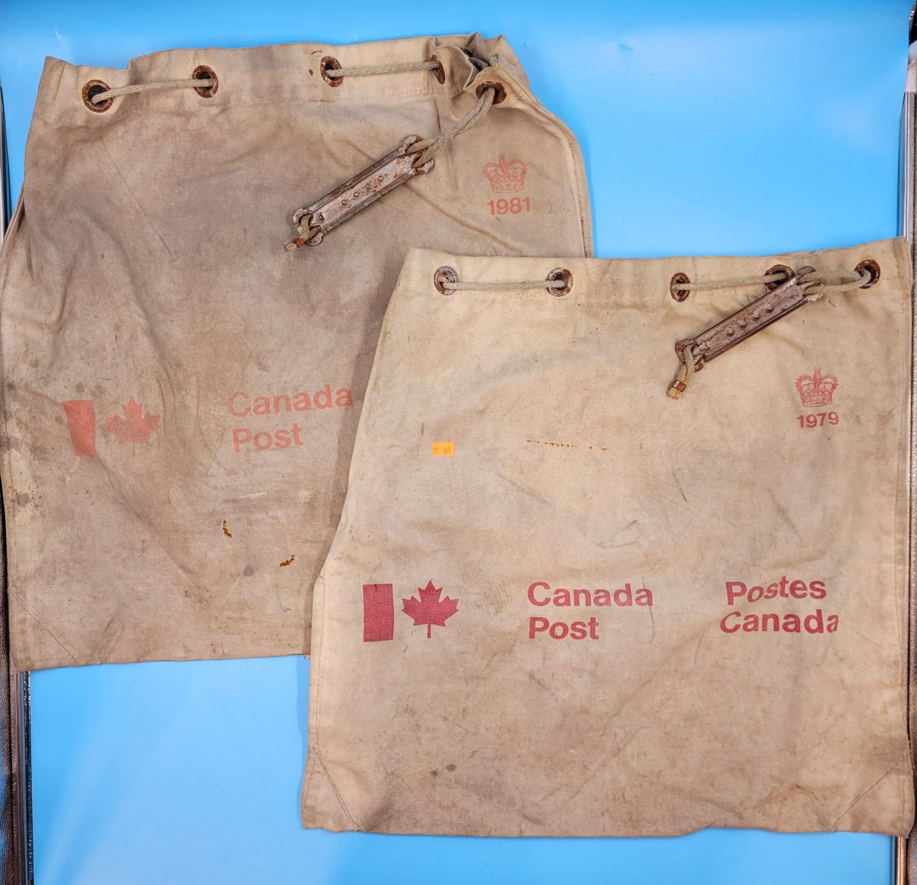 2 VTG Canvas Canada Post Mail Bags