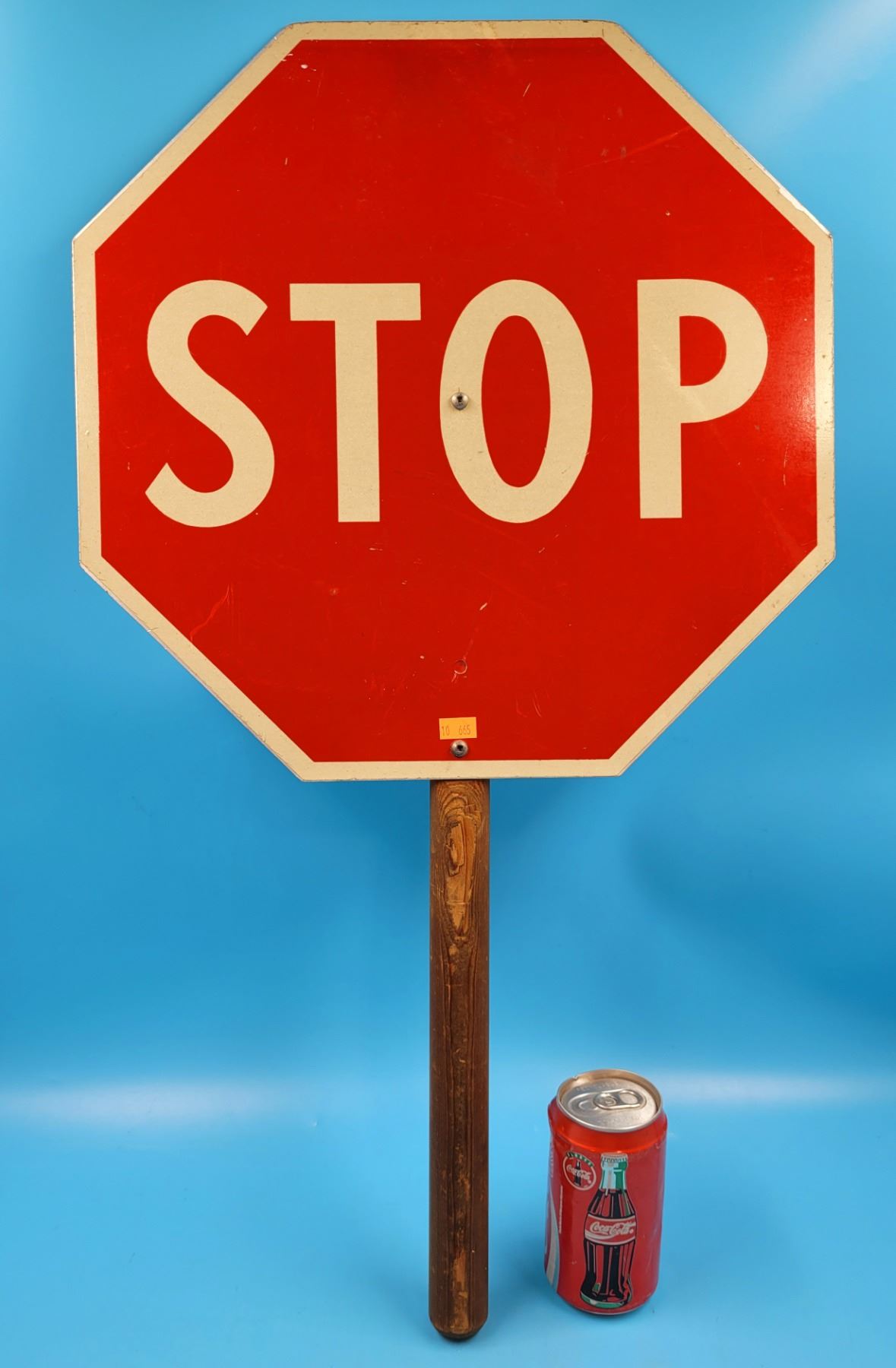 VTG Wooden Flagger Stop Sign