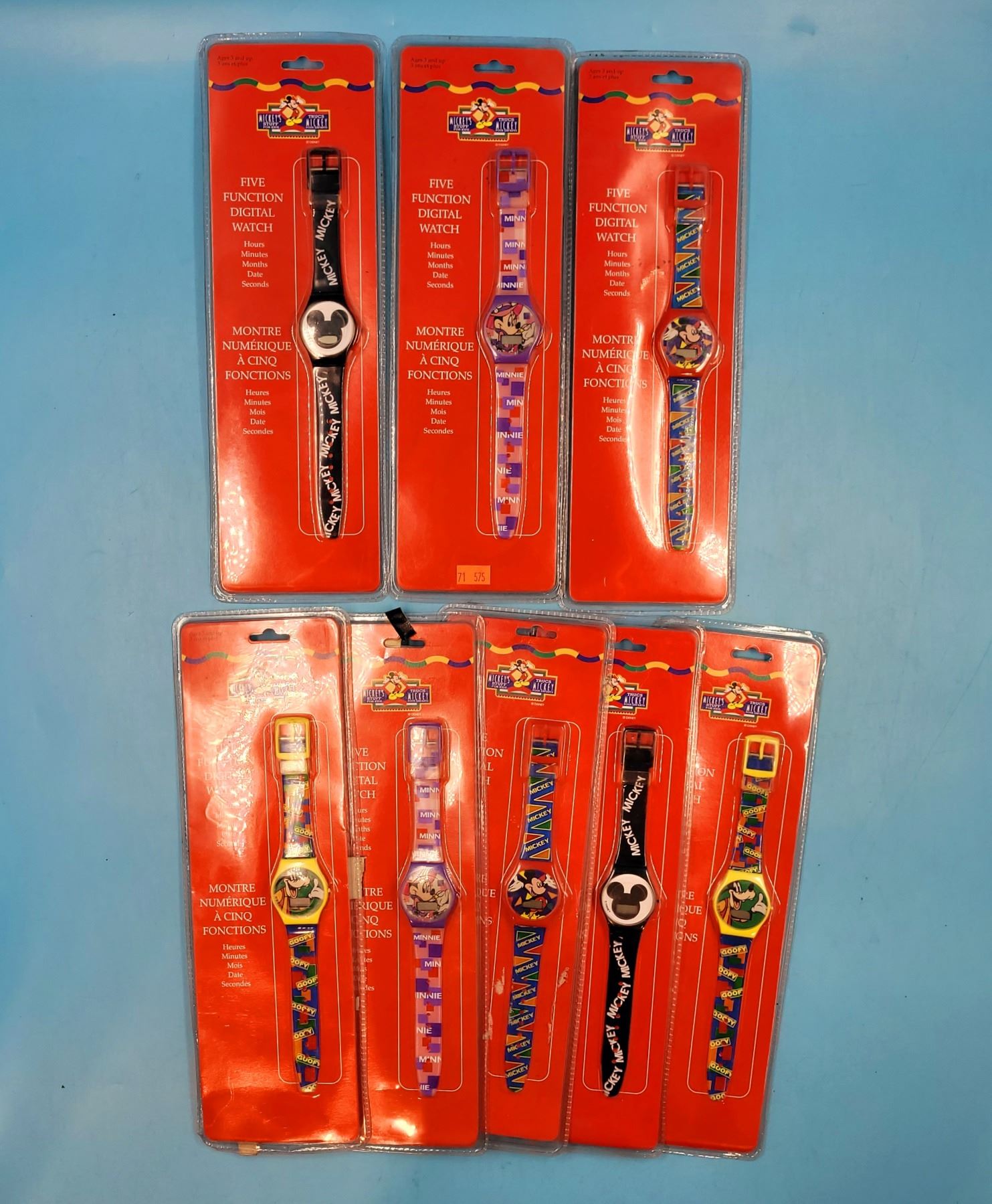 Lot of Disney 5-Function Digital Watches (Goofy, Minnie Mouse, & Mickey ...