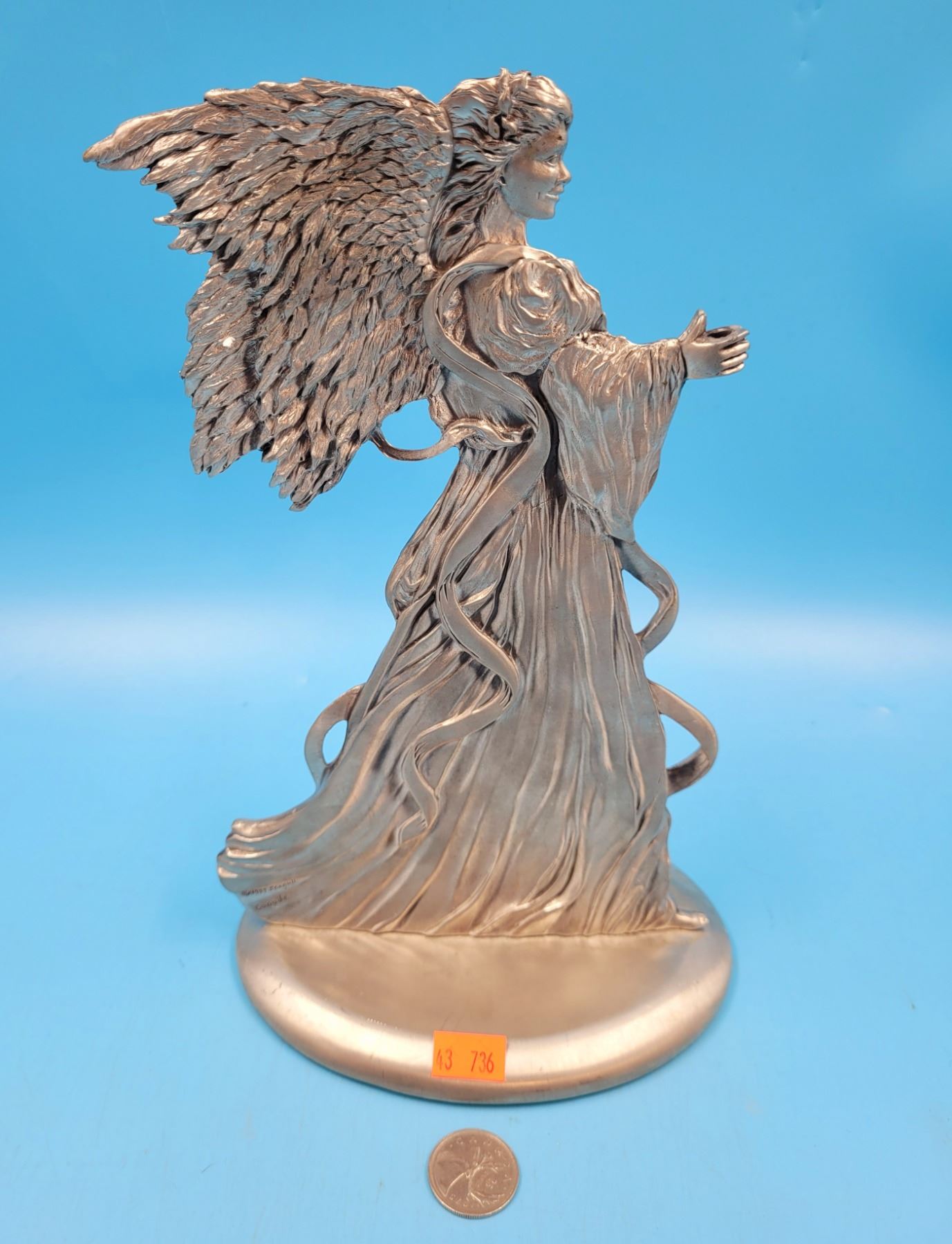 1989 Seagull Metal Angel Figurine Sculpture