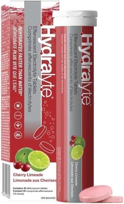 2 Boxes of Hydralyte Electrolyte Tablets; Cherry Limeade Flavour - 20 ...