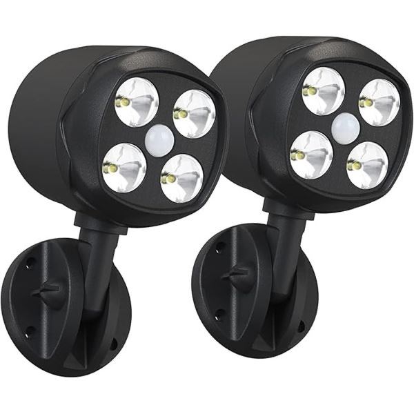 2-Pack of LED Motion Sensor Wall Lights for Outdoors (6000K, 600LM ...