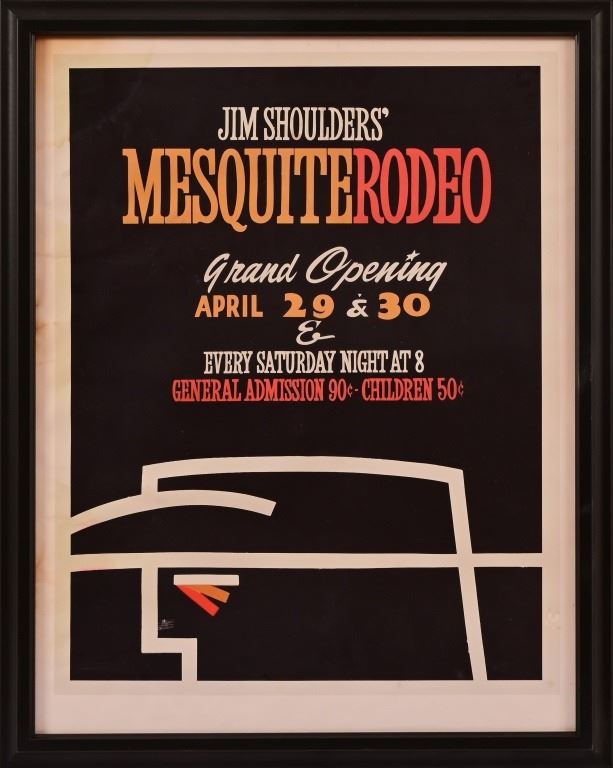 Jim Shoulders Mesquite Rodeo Grand Opening Poster