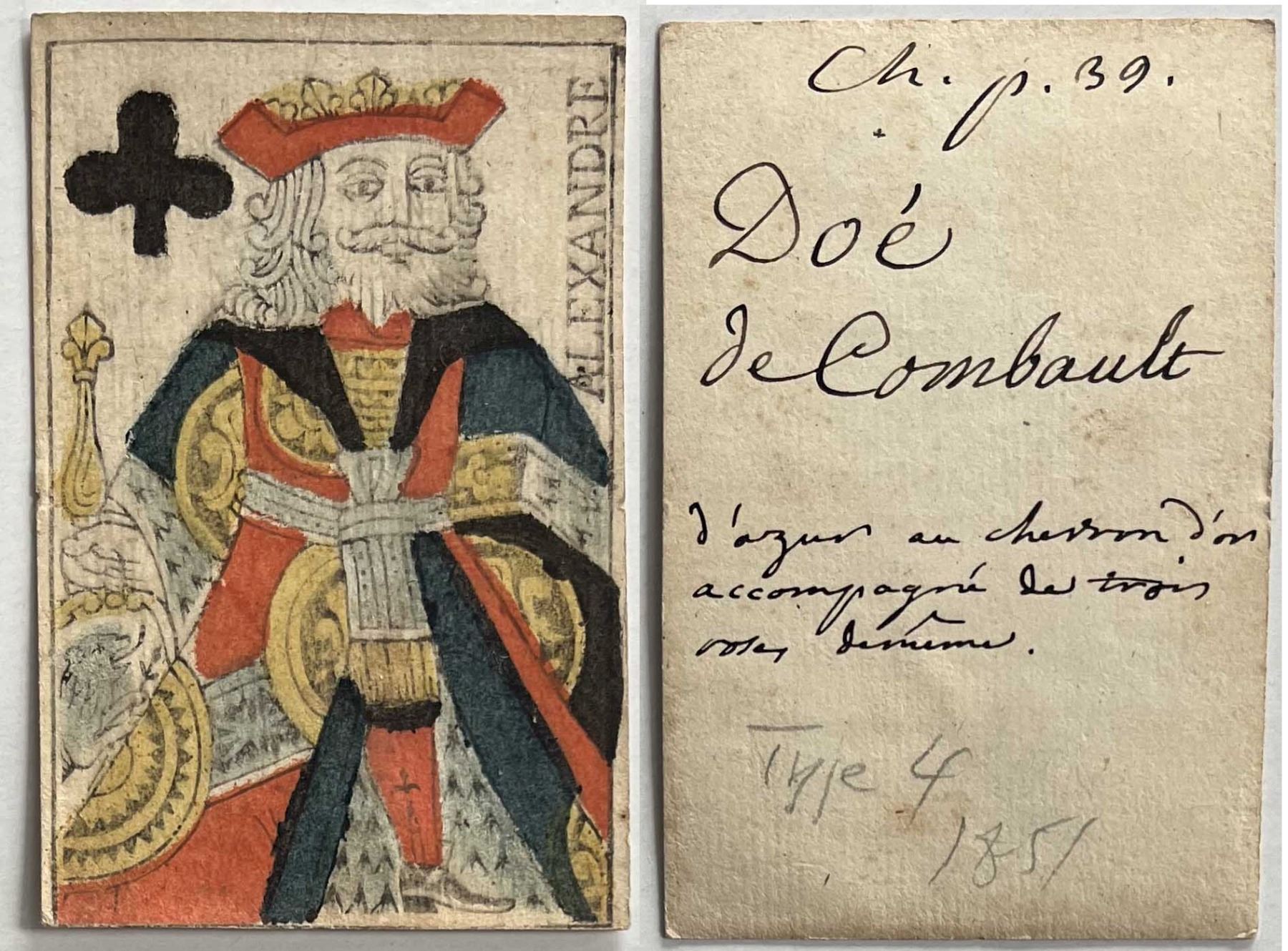 French Colonial Issue Playing Card; "King of Clubs" with French Hand ...