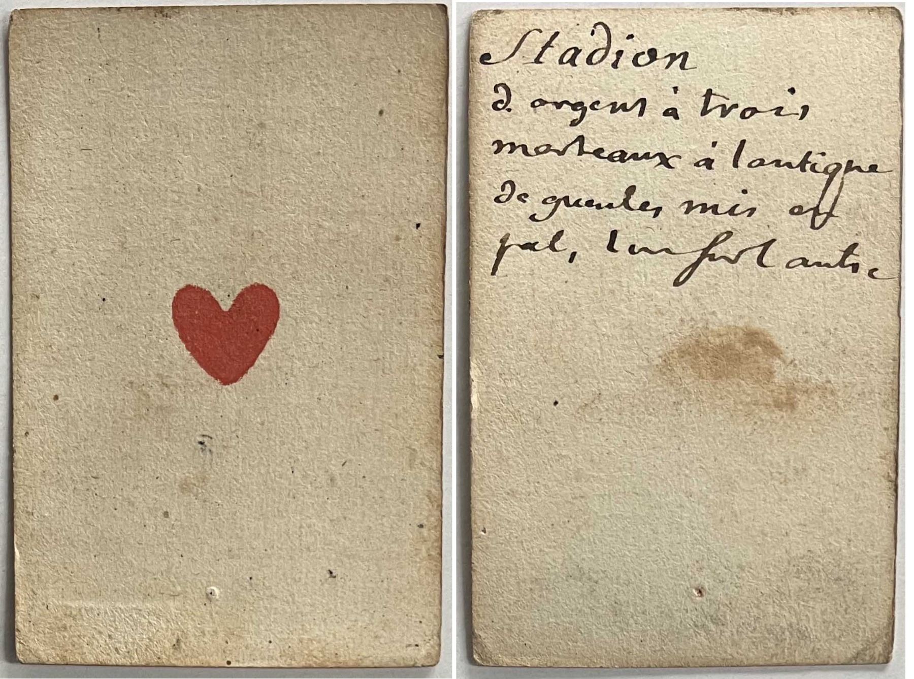 French Colonial Issue Playing Card; "Ace of Harts" with French Hand ...