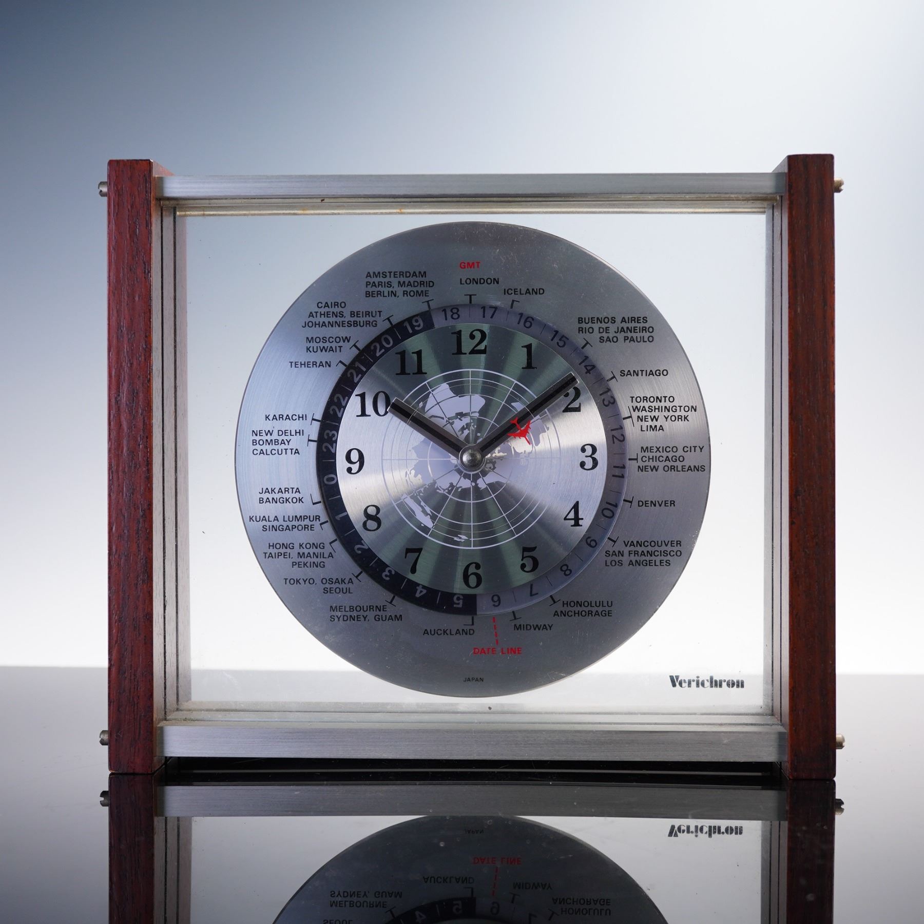 Verichron World Time Desk Clock with International Cities Dial