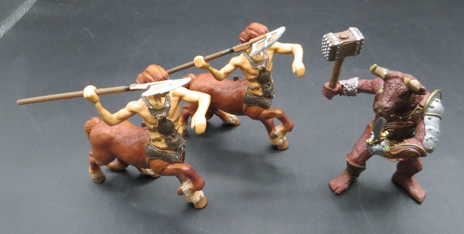 Papo Minotaur Figure & 2 Papo Centaur Warrior Figures