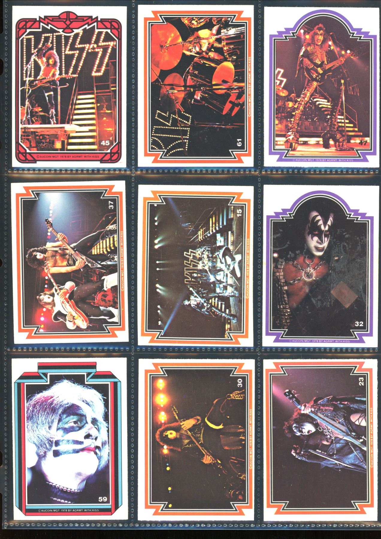 Lot of 9 Vintage 1978 KISS Collector Cards