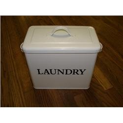White Enamel Laundry Container