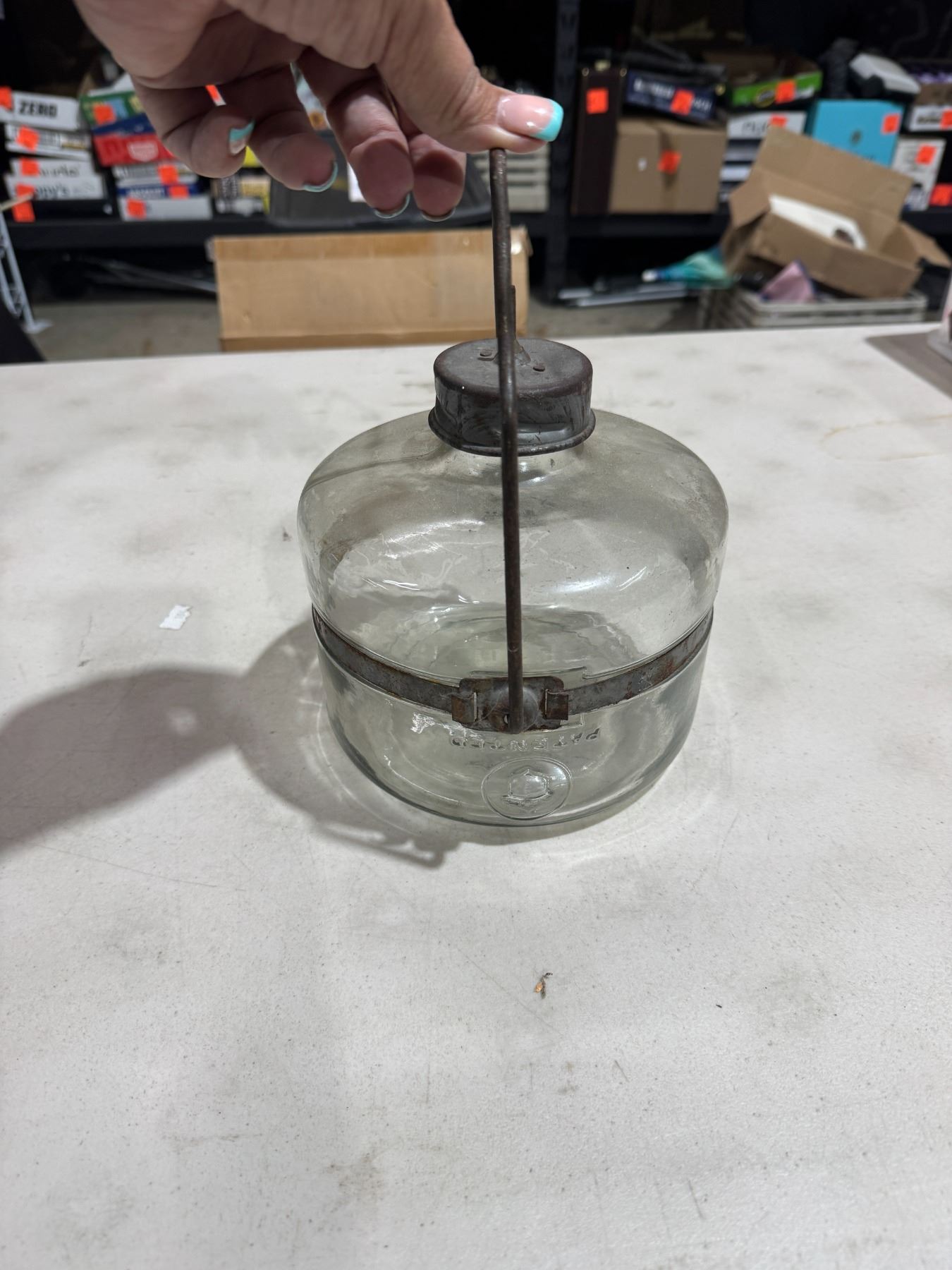 Vintage kerosene heater jar