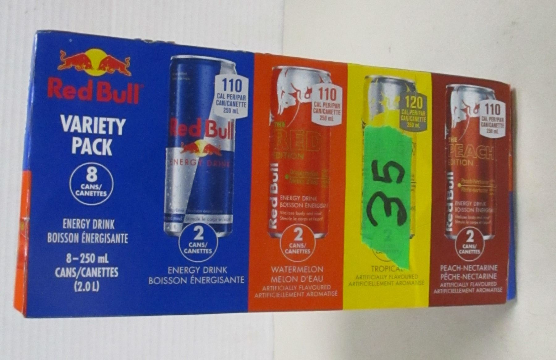 FREIGHT DAMAGE (AS IS): RED BULL VARIETY PACK (8 CANS) - BOX