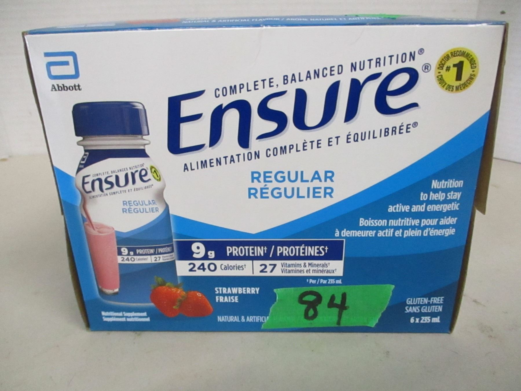 NEW: REGULAR STRAWBERRY FLAVOR ENSURE (6 BOTTLES X 235 ML) - PACK