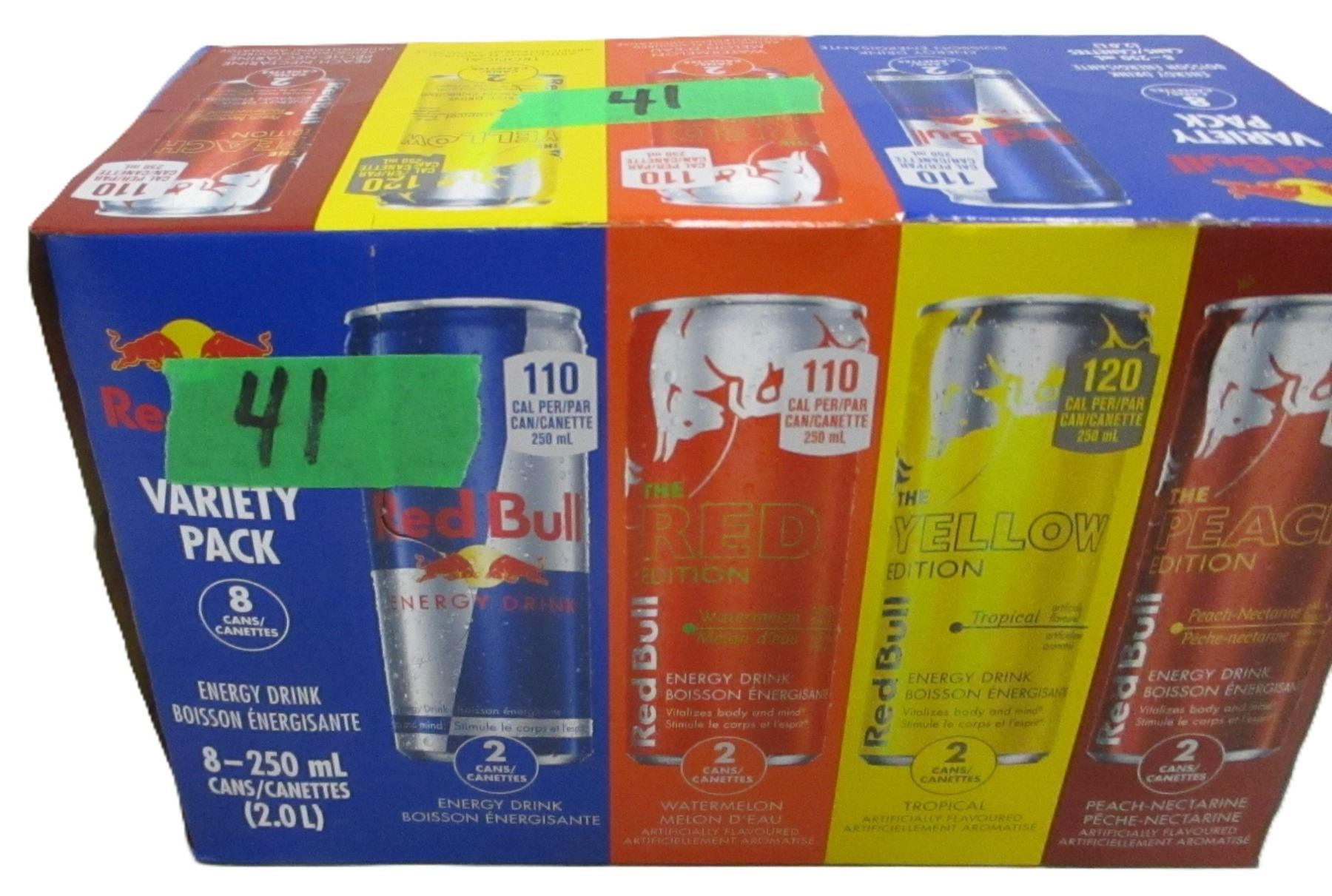 FREIGHT DAMAGE (AS IS): RED BULL VARIETY PACK (8 CANS) - BOX
