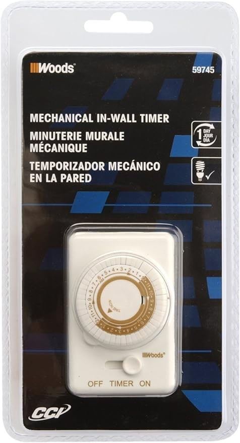 Woods 59745 Switch Timer Repeats Daily 24-Hour Cycle Convert Light ...