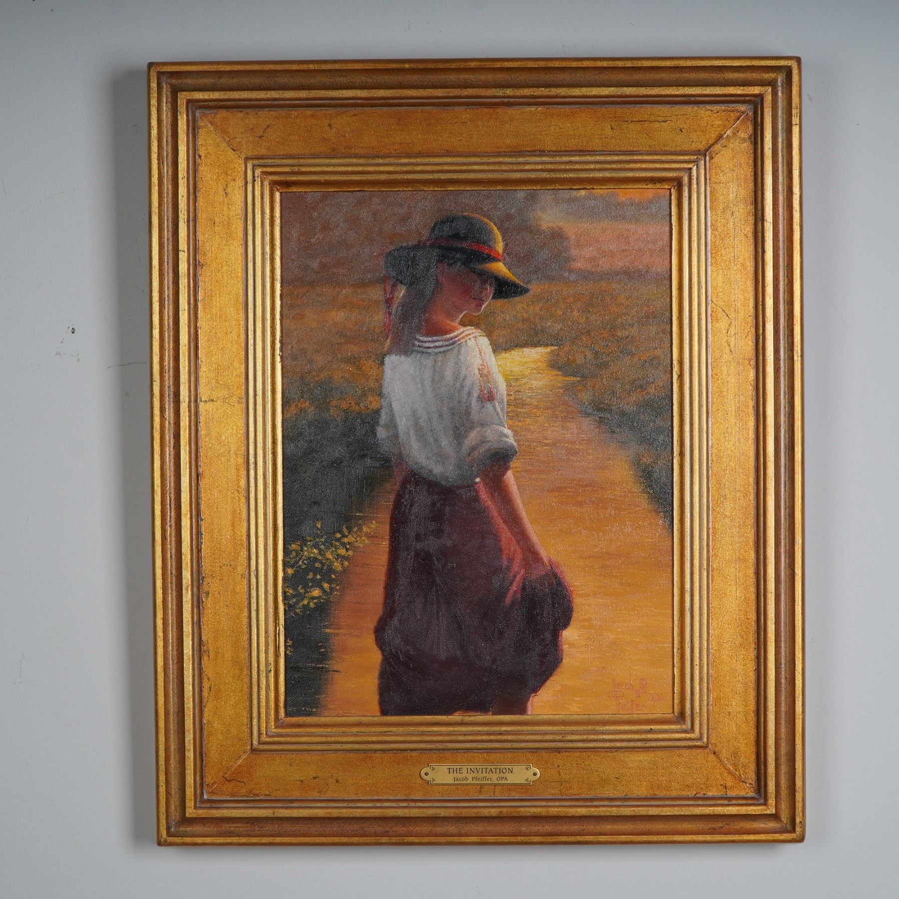 Jacob Pfeiffer, Original Oil on Canvas, The Invitation, Signed