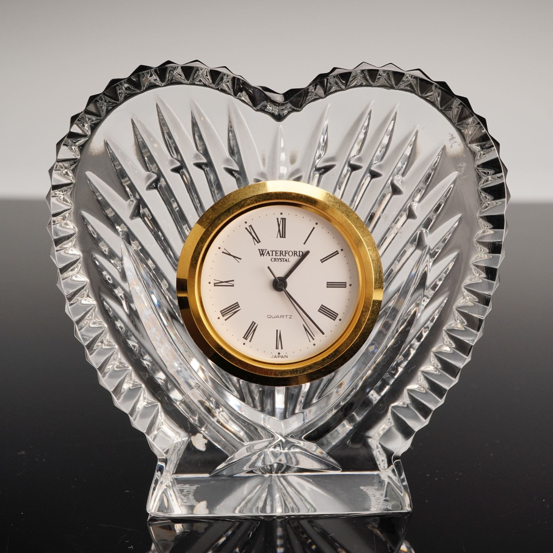 Waterford Crystal Heart-Shaped Quartz Table Clock