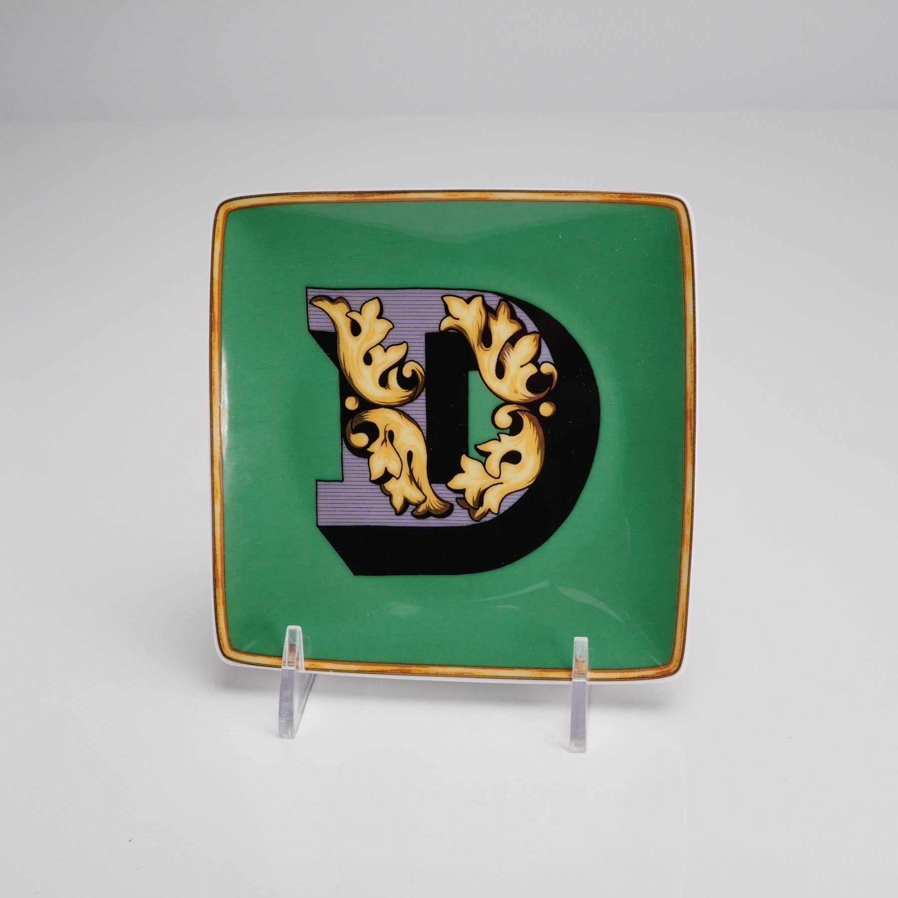 Rosenthal Versace Letter D Holiday Alphabet Square Plate, 2019