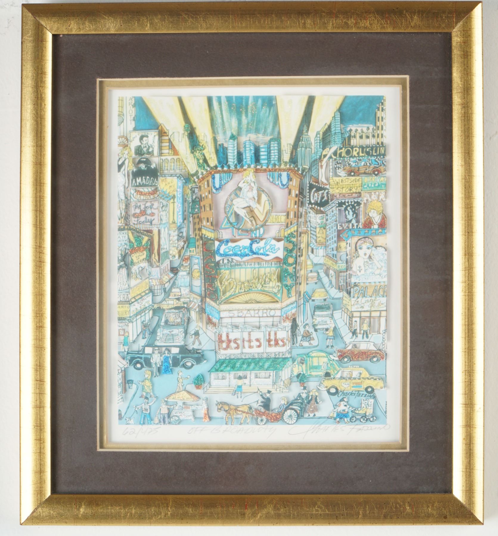 Charles Fazzino Pop Art 3D Serigraph, Off Broadway, Signed