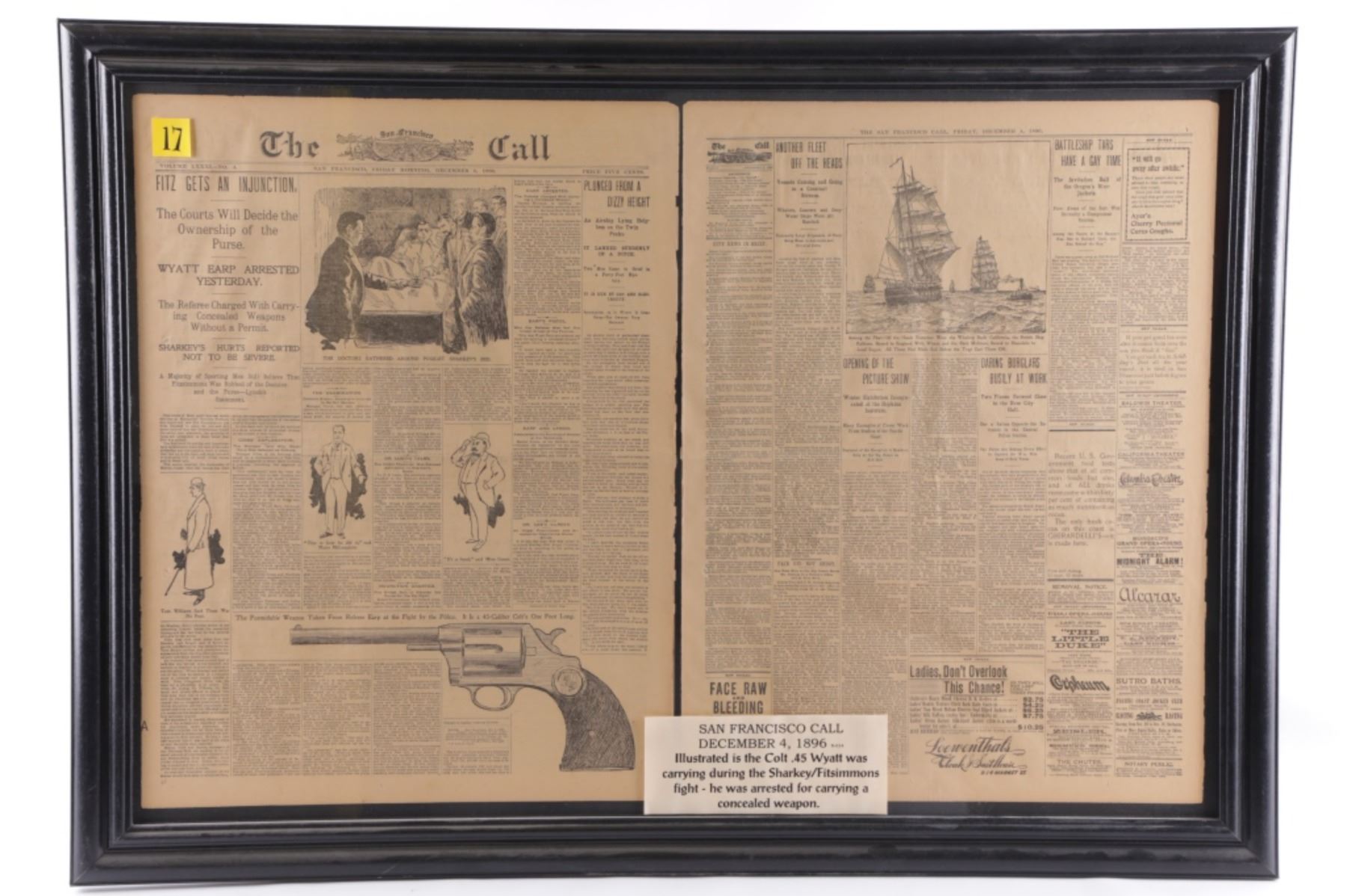 San Francisco The Call: Dec. 4, 1896 "Earp Arrest"