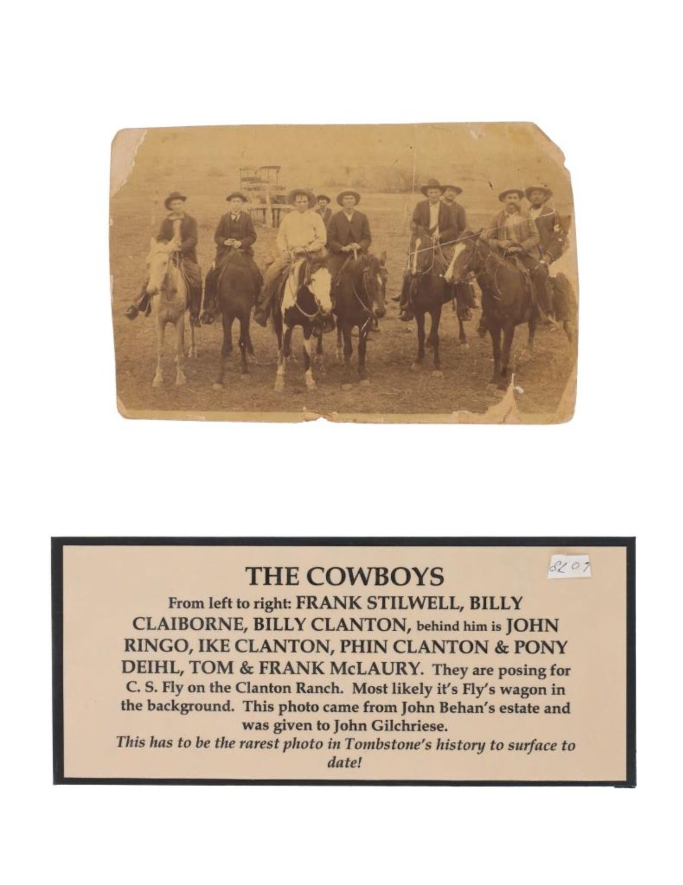 RARE C.S. Fly Cochise County Cowboys Photograph