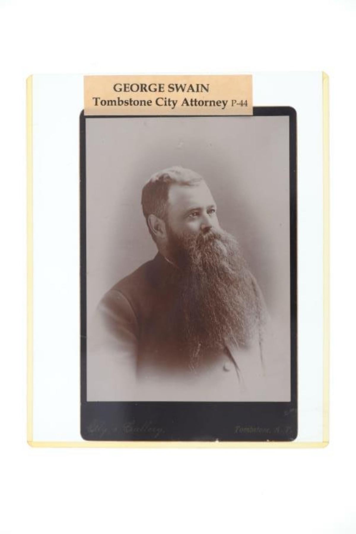 C.S. Fly Photo of Judge G.W. Swain & Business Card