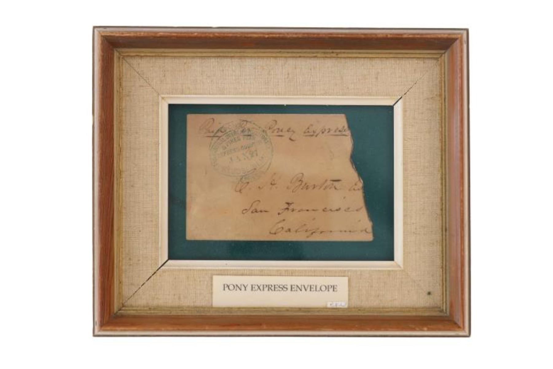 RARE Pony Express Letter Cover 1860-1861