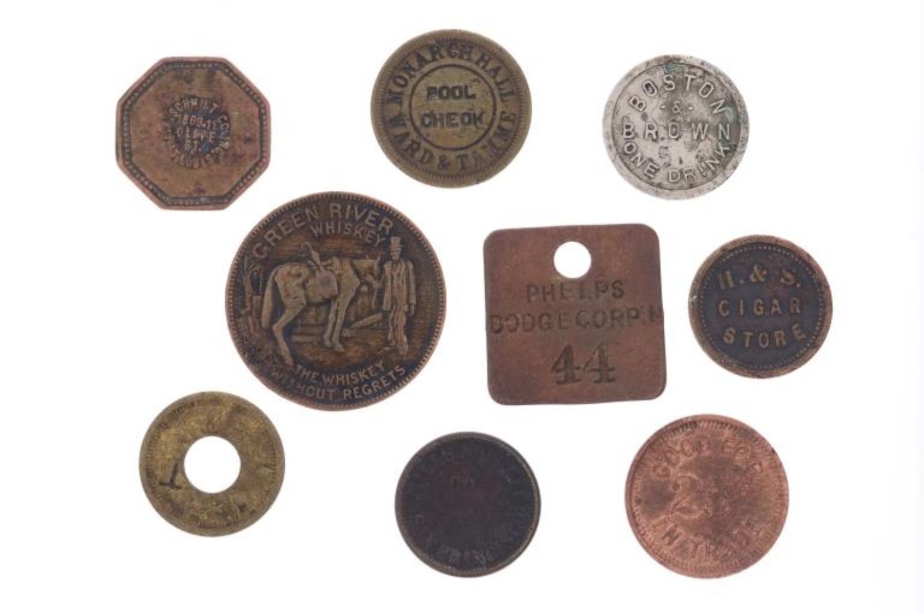 Tombstone Found Pool Hall Tokens c.1880-1920