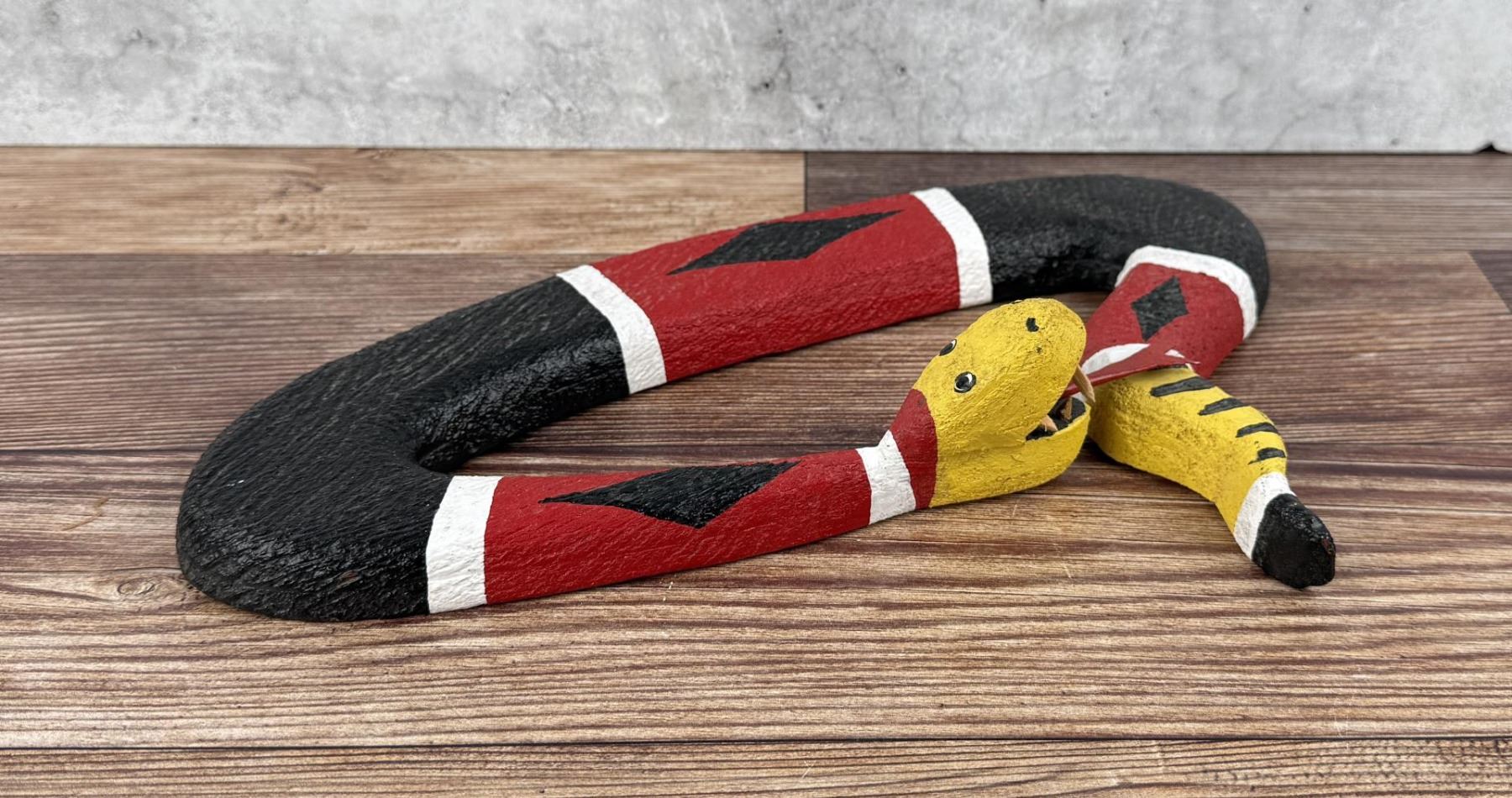 Jim Davila Folk Art Carved Wood Snake