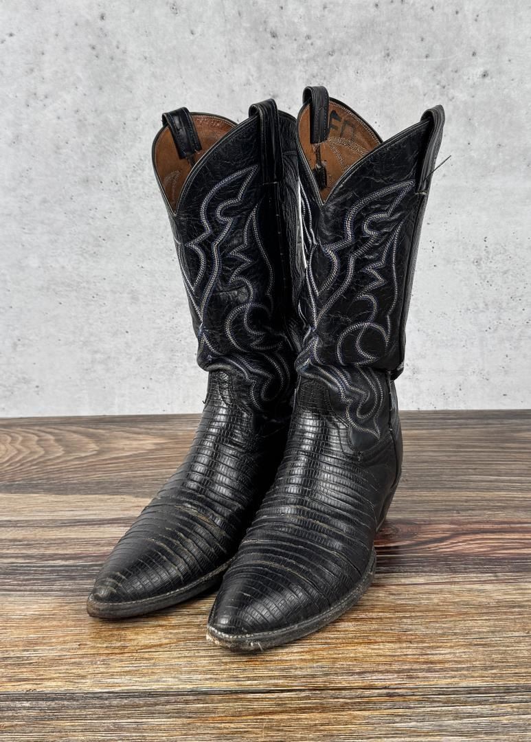 Vintage Lizard Skin Toe Cowboy Boots