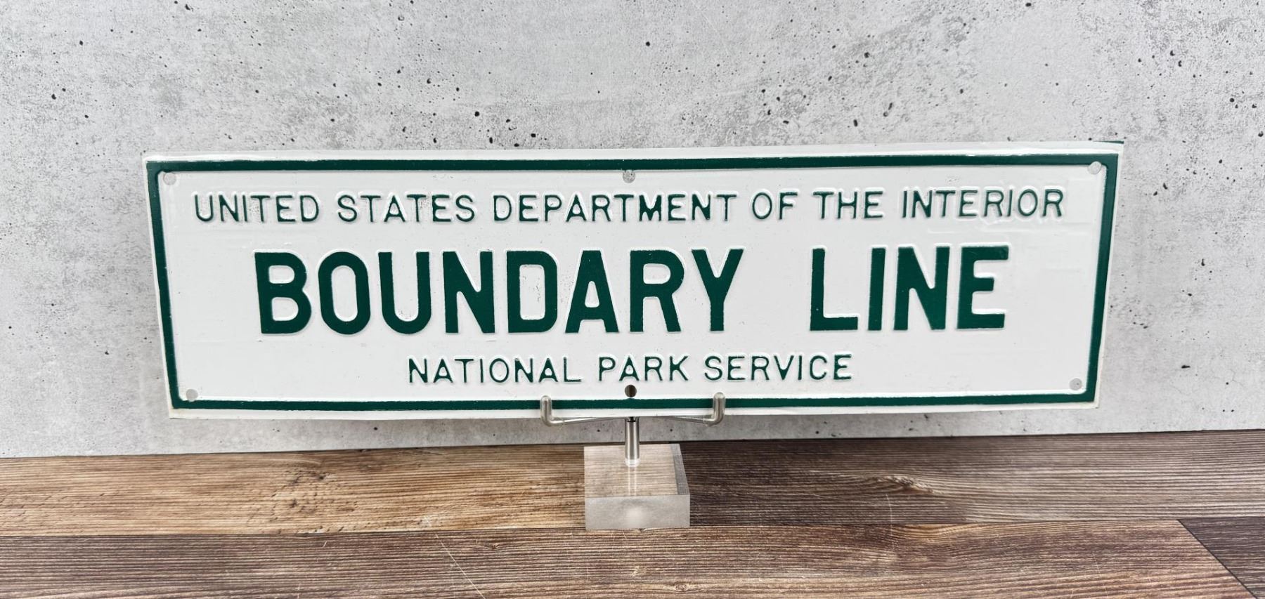 US National Parks Service Boundary Sign