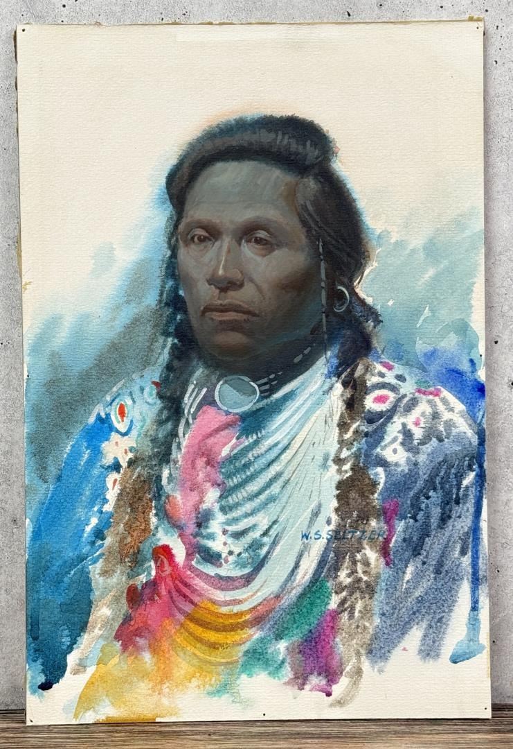 William Steve Seltzer Montana Indian Painting